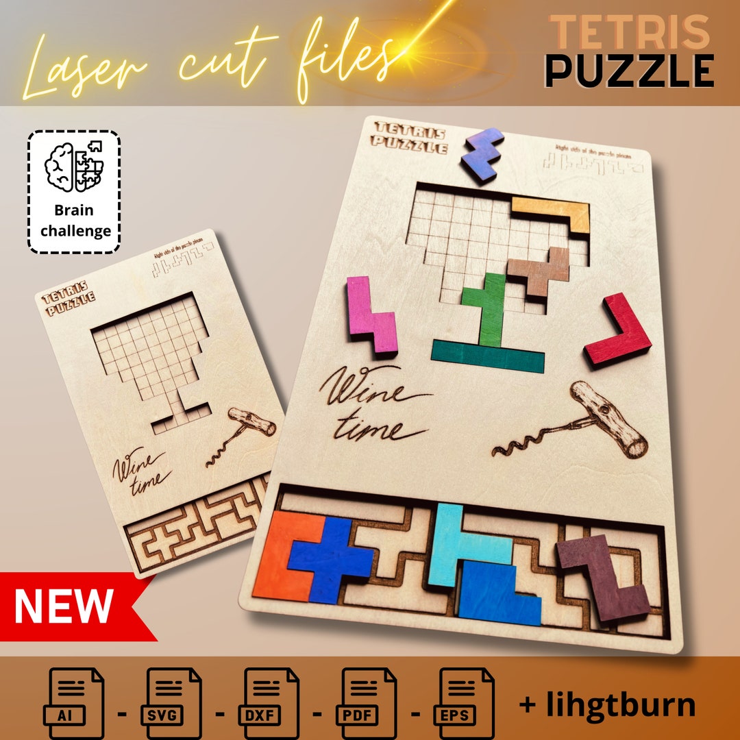 Tetris Glass of Wine Laser Cut File, Tetris Puzzle, Glass of Wine - Etsy