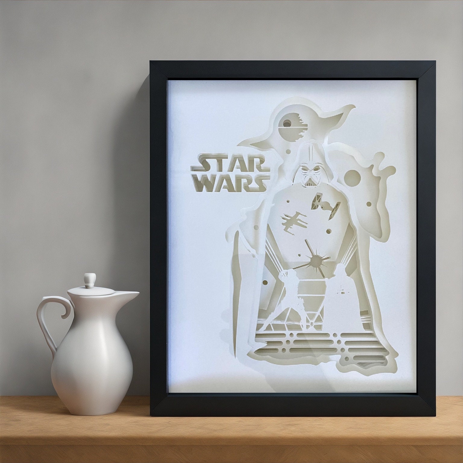 Star Wars Lightbox, Star Wars Shadowbox, Yoda Lightbox, Star Wars SVG, Darth Vader Lightbox ...