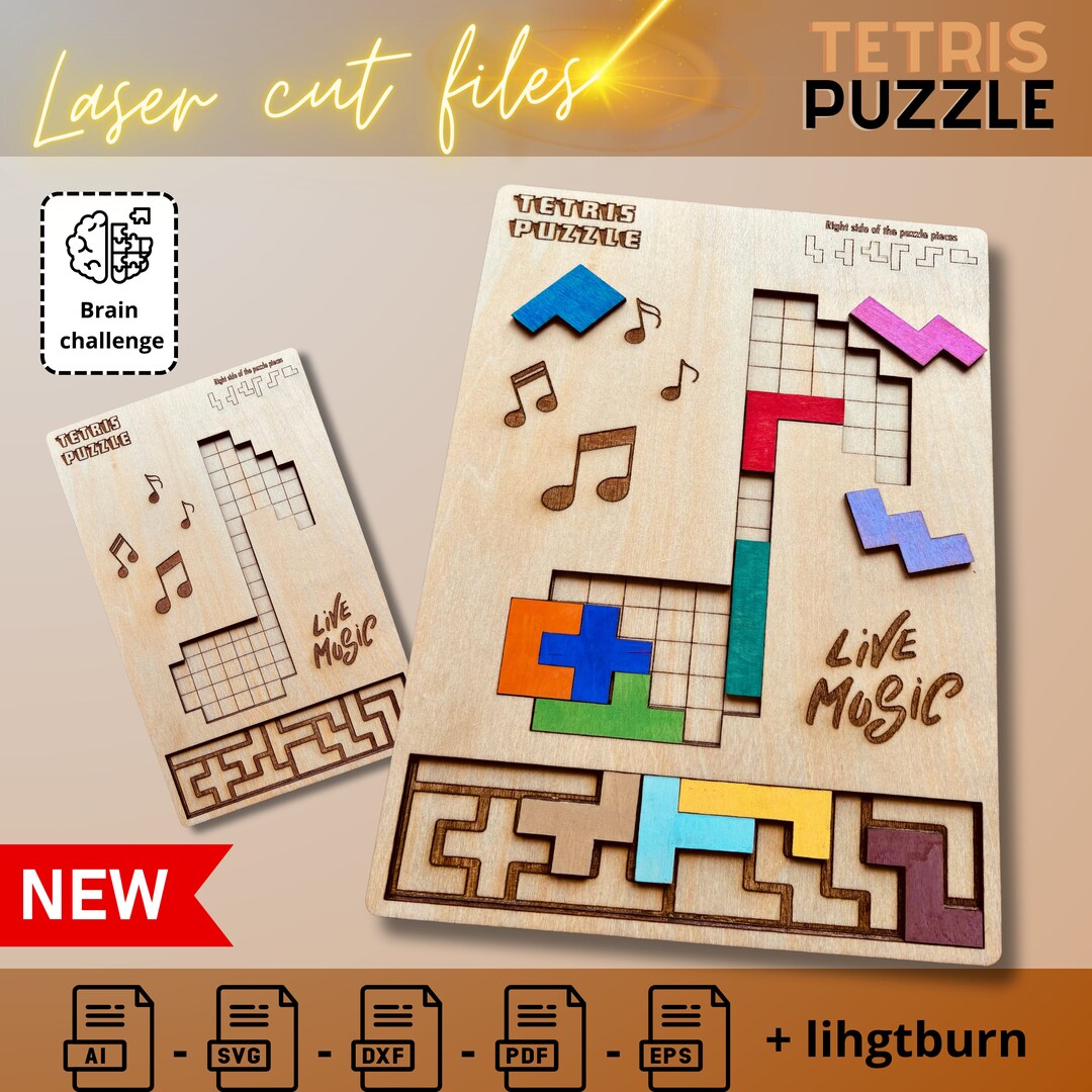Tetris Music Note Laser Cut File, Tetris Puzzle, Music Note - Etsy