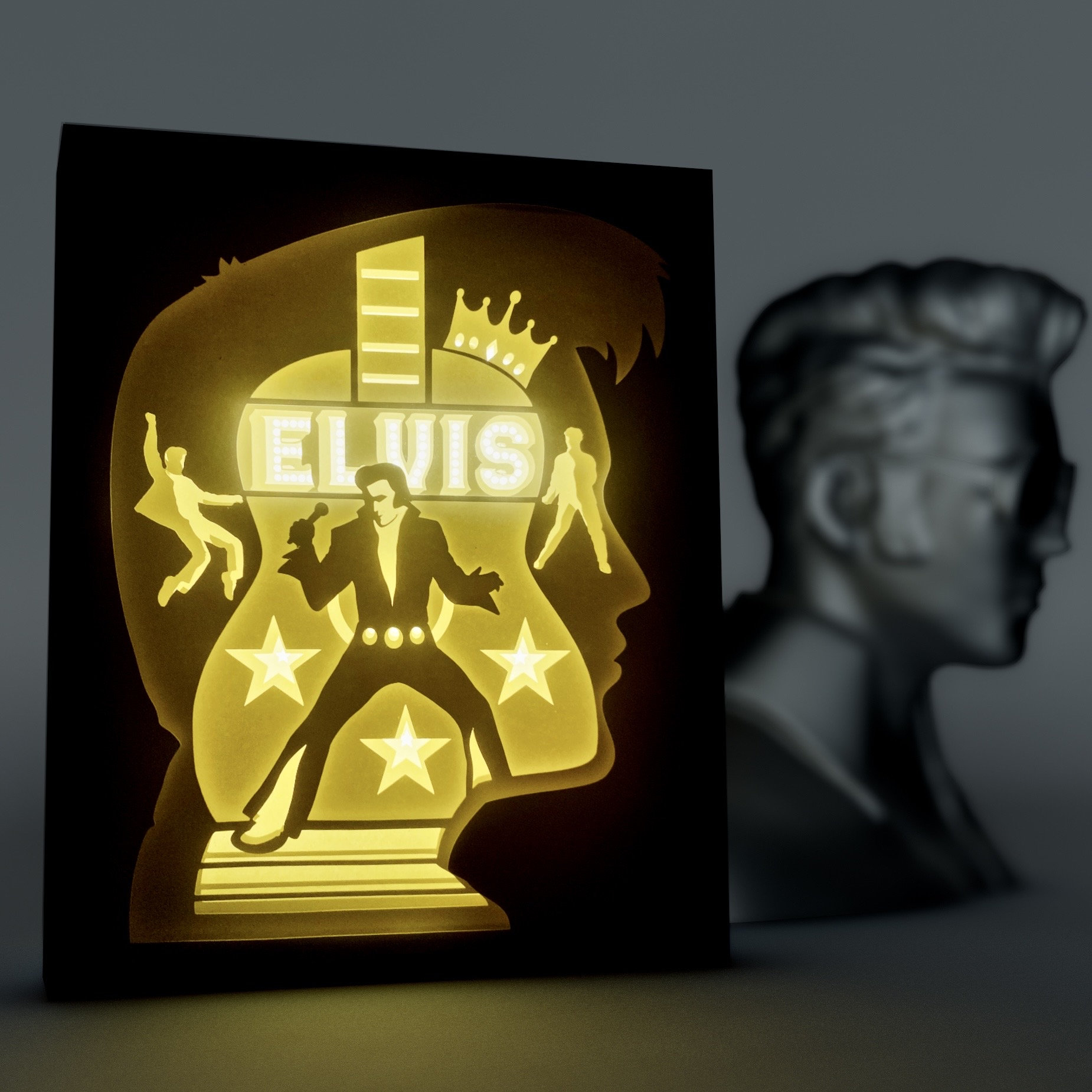 Elvis Lightbox, Elvis Shadowbox, Elvis Light Box, Elvis Papercut, Elvis ...