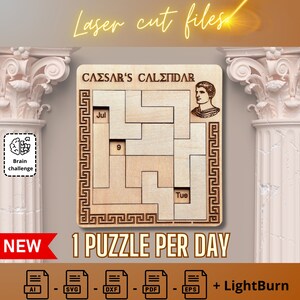 Caesar Calendar Laser Cut Wooden Puzzle Game Digital File - Etsy
