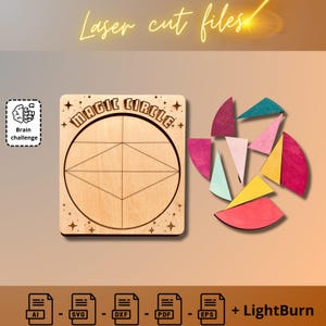Magic Circle Tangram Laser Cut Wooden Puzzle Game Digital File - Etsy