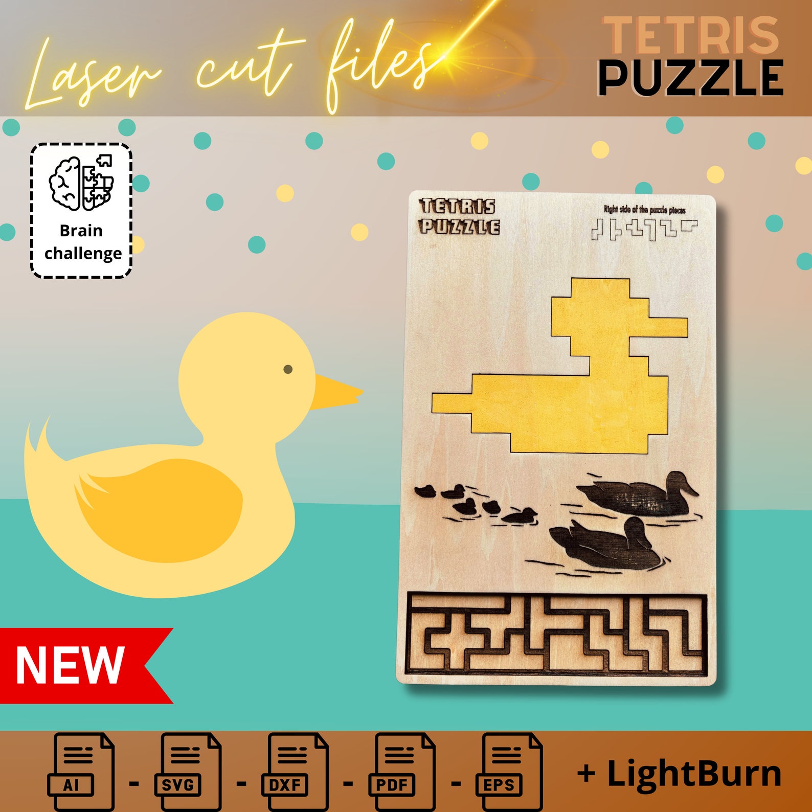 Duck Tetris Puzzle Template Digital Download for Laser Cutters, DIY ...