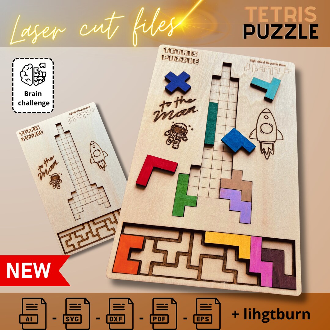 Tetris Rocket Laser Cut File, Tetris Puzzle, Rocket - Etsy