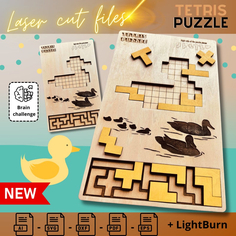 Duck Tetris Puzzle Template Digital Download for Laser Cutters, DIY ...