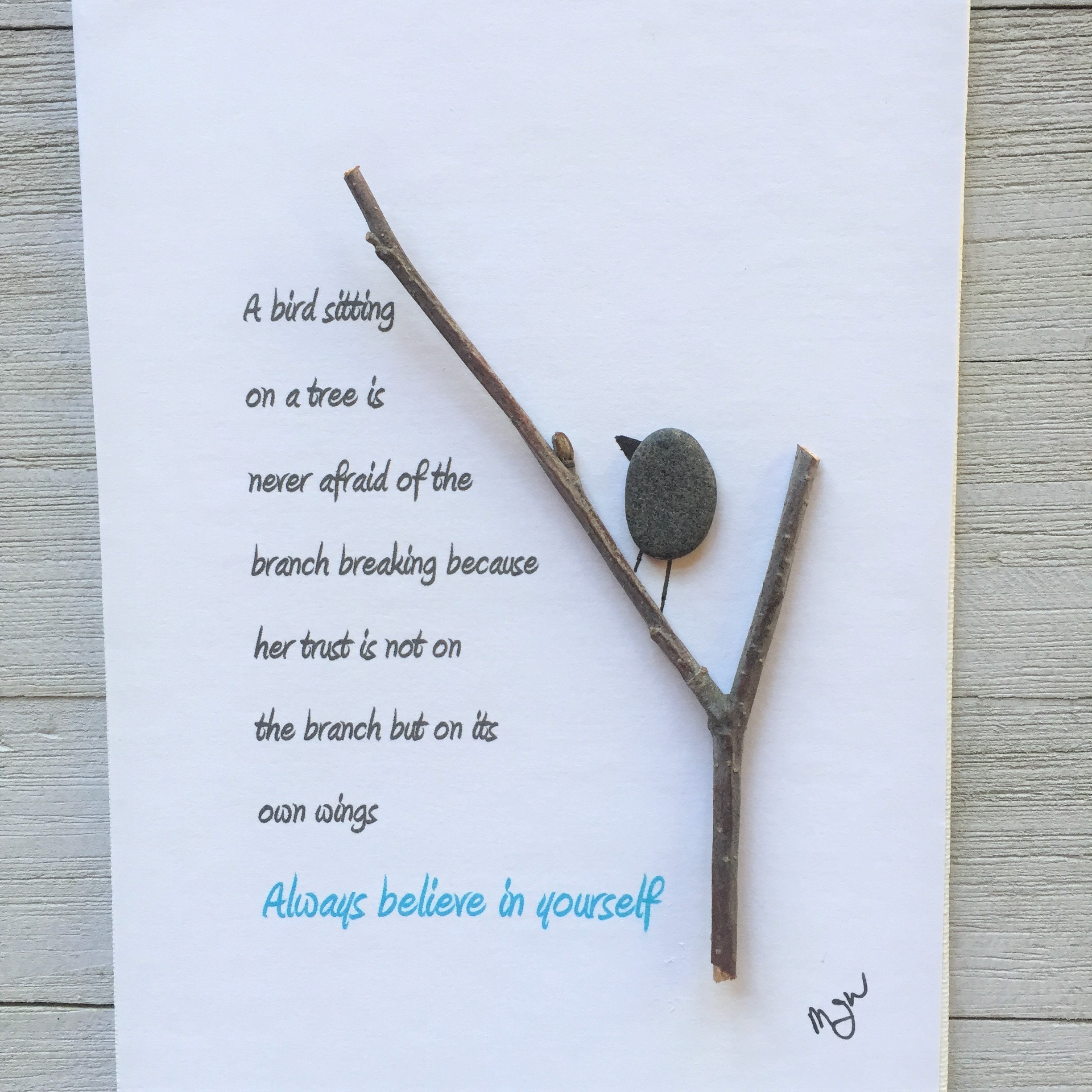 Pebble Art, Pebble Bird Art, Inspirational Pebble Art - Etsy