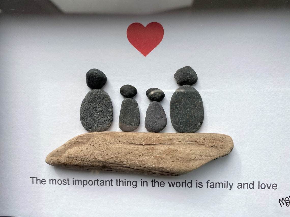 Pebble Art Family, Customized Pebble Art Family, Family Customized - Etsy