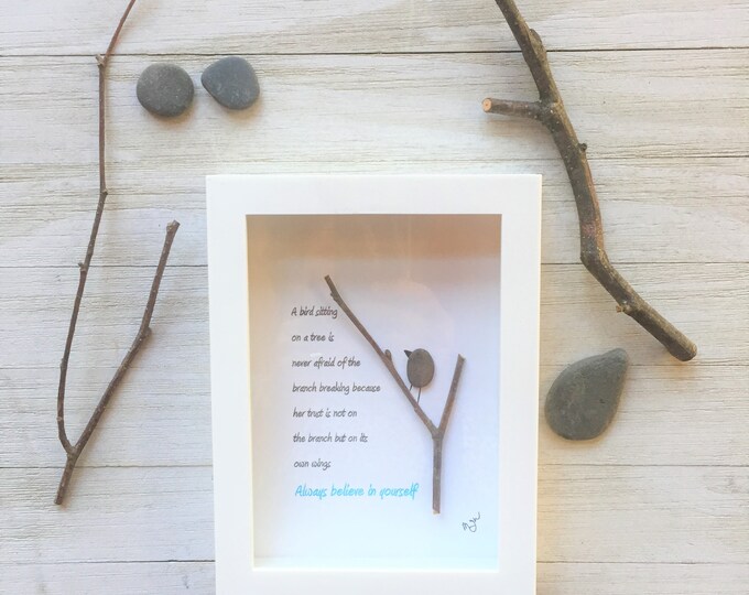 Pebble Art, Pebble Bird Art, Inspirational Pebble Art - Etsy