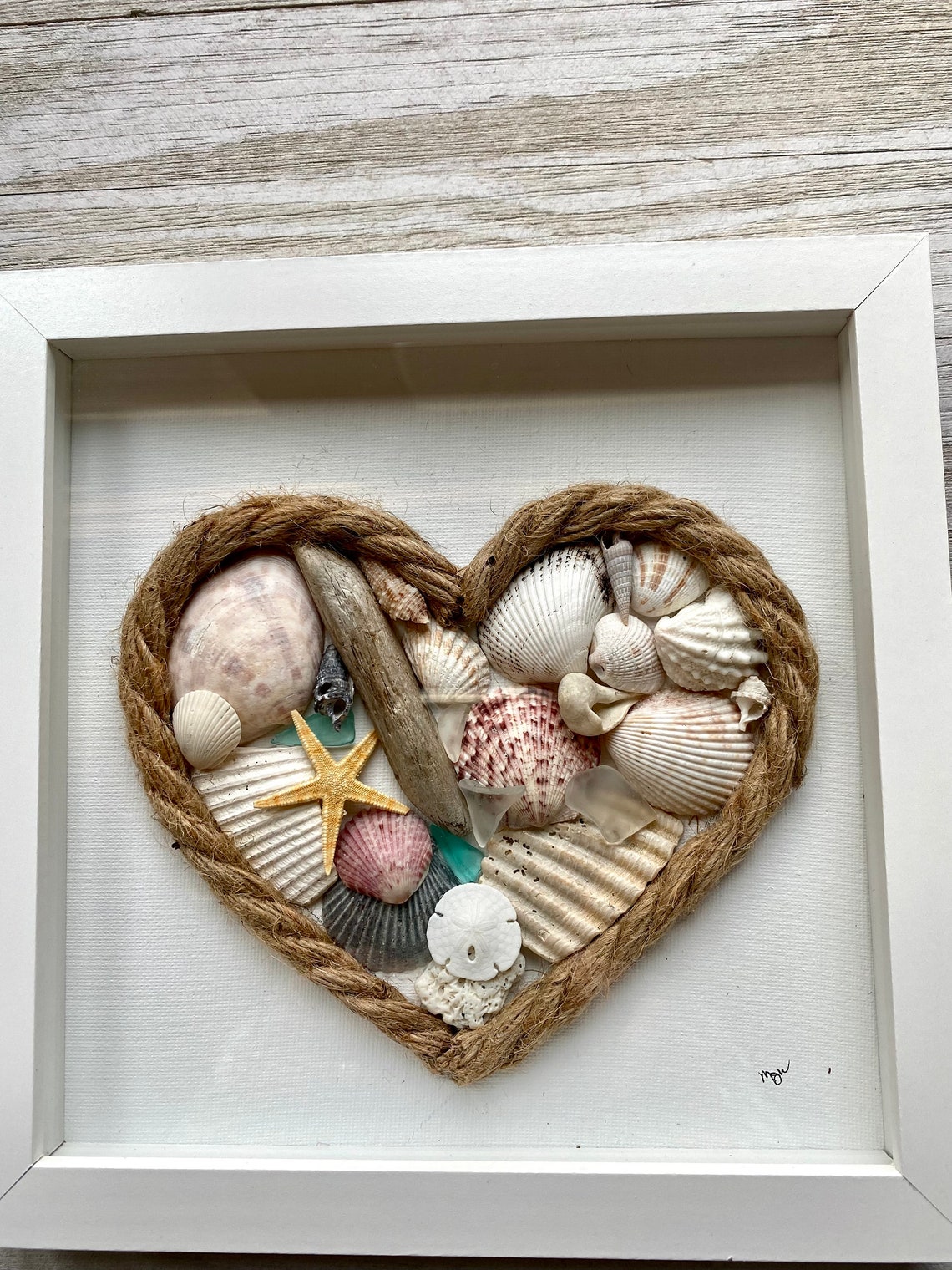 Shell Art Shell Heart Art Shell Wall Art Coastal Shell | Etsy