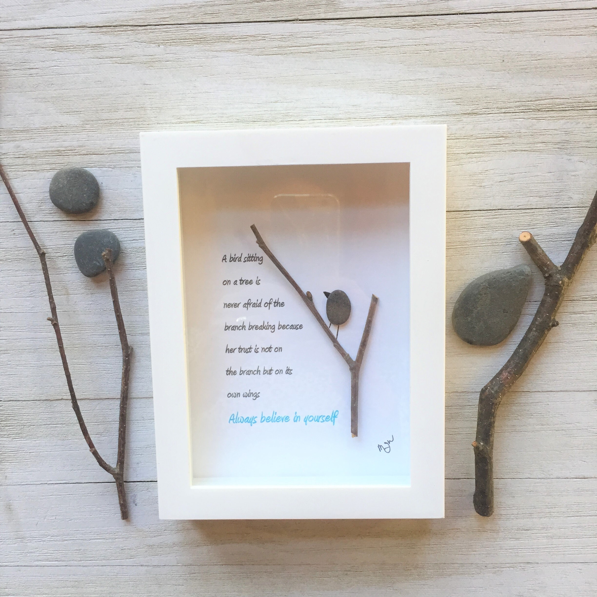 Pebble Art, Pebble Bird Art, Inspirational Pebble Art - Etsy
