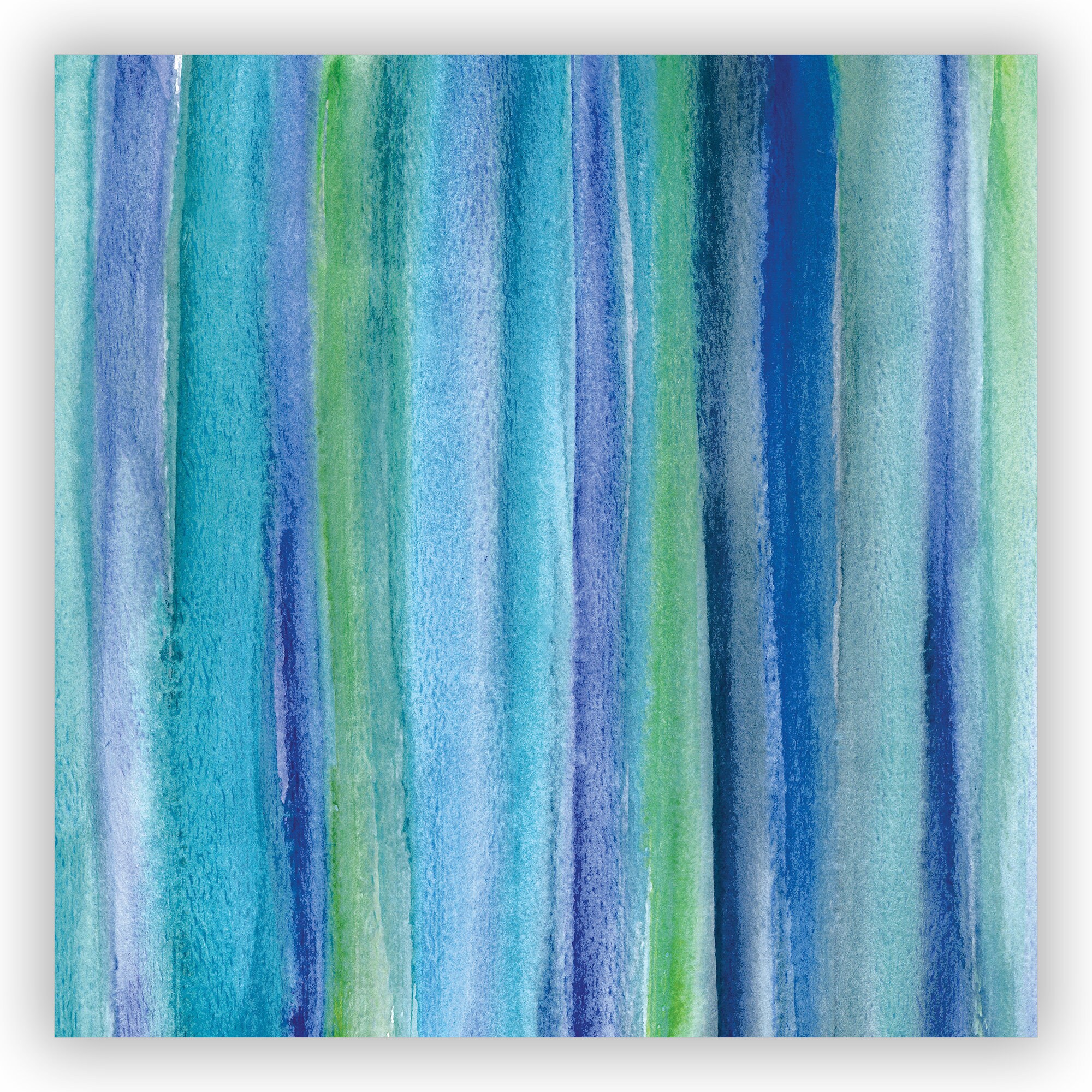 Underwater Blue Green Watercolor Vertical Stripes Fabric - Etsy