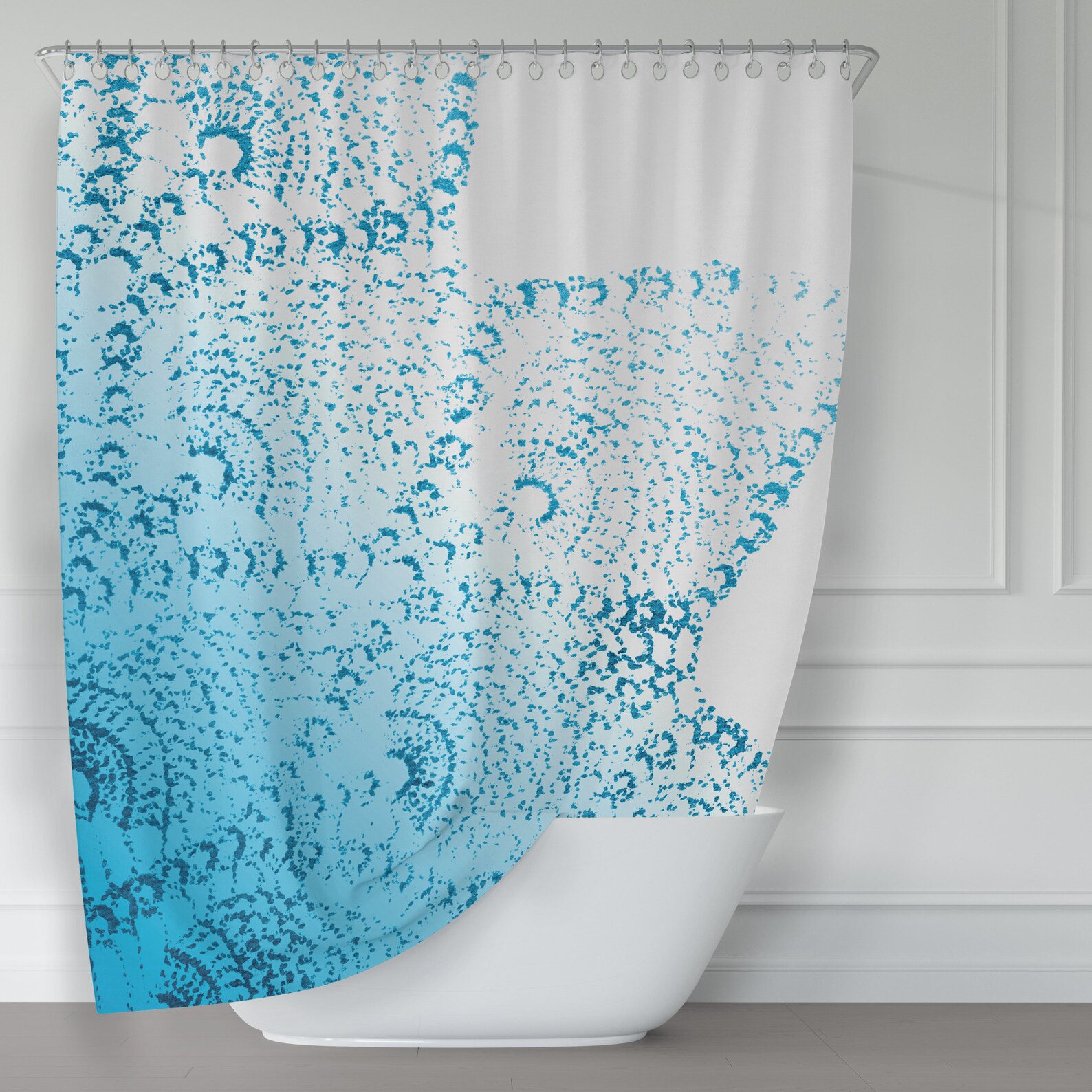 Tropical Teal Ombre & Lace Mandala Tropical Beach Chic Fabric Shower ...