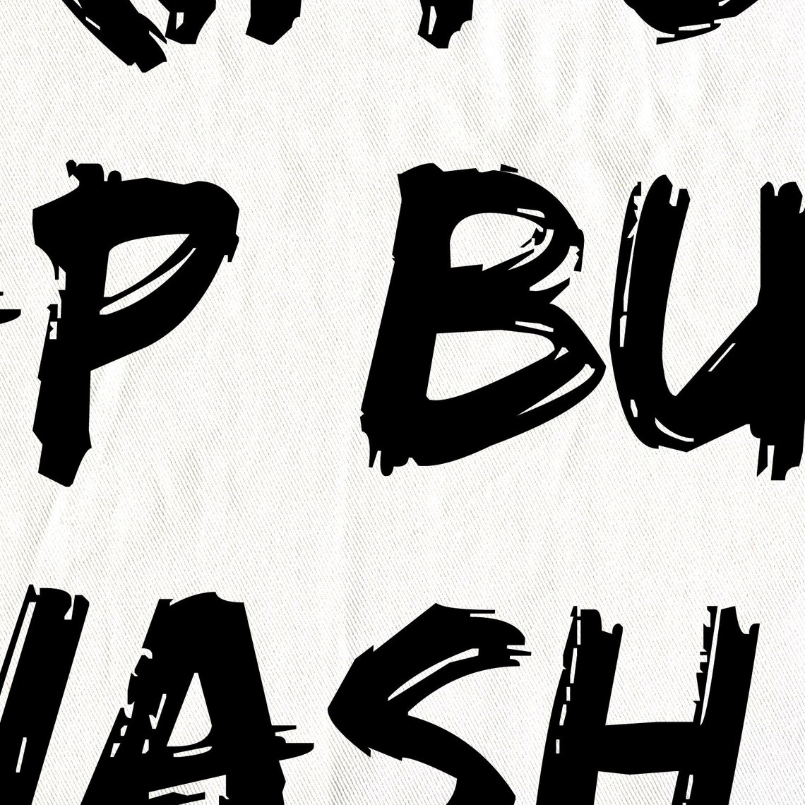 Clean Words Only Brush Type Black and White Fun Quirky Modern - Etsy