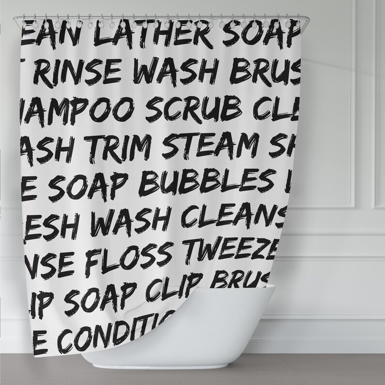 Clean Words Only Brush Type Black and White Fun Quirky Modern - Etsy