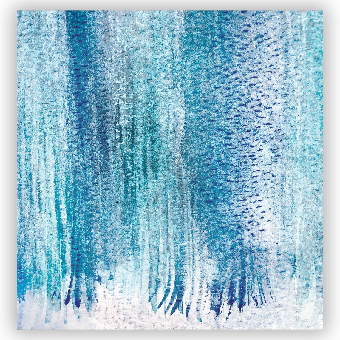 Aqua Blue / Turquoise Watercolor Fabric Shower Curtain for - Etsy