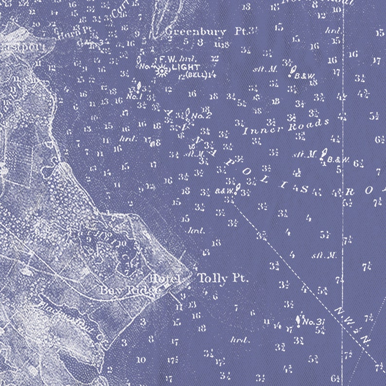 Map of Central Chesapeake Bay at Annapolis & Kent Island - Etsy
