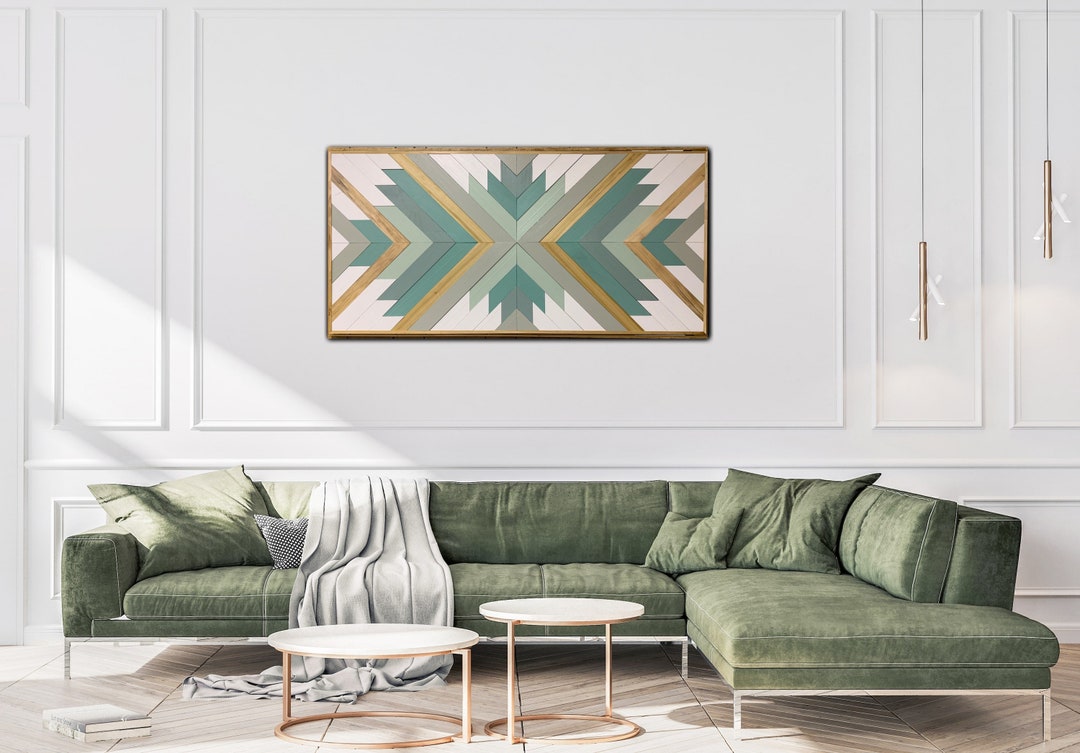 Mint, Wood Wall Art, Geometric Wood Wall Art, Wood Wall Sign, Boho ...