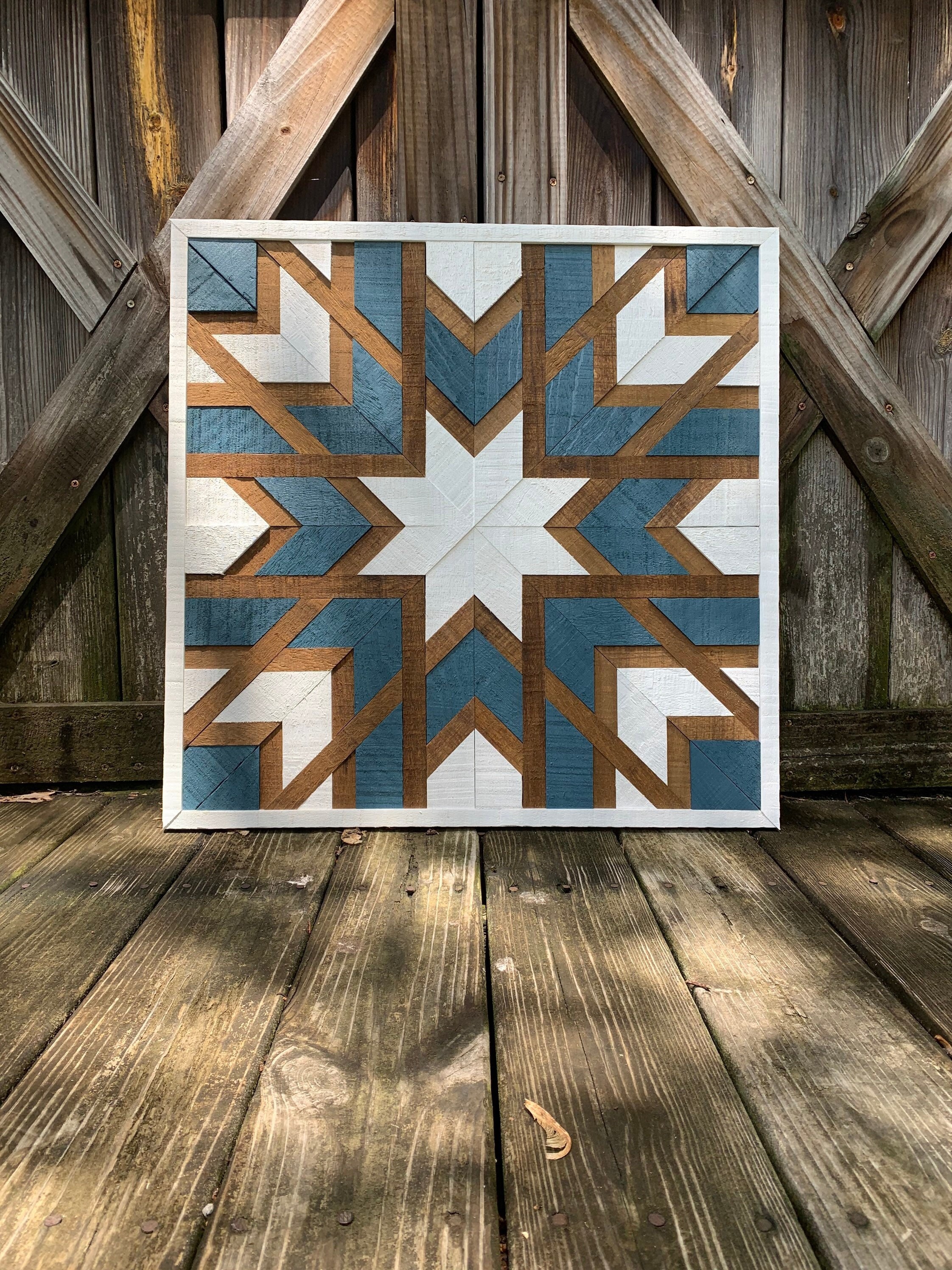 Blue Star Quilt, Barn Quilt Wall Art, Farmhouse Wall Decor, Farmhouse ...