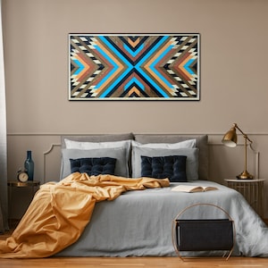 Navajo, Geometric Wood Wall Art, Wood Wall Art, Native American Wood ...