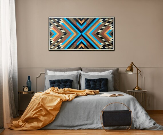 Navajo Geometric Wood Wall Art Wood Wall Art Native - Etsy