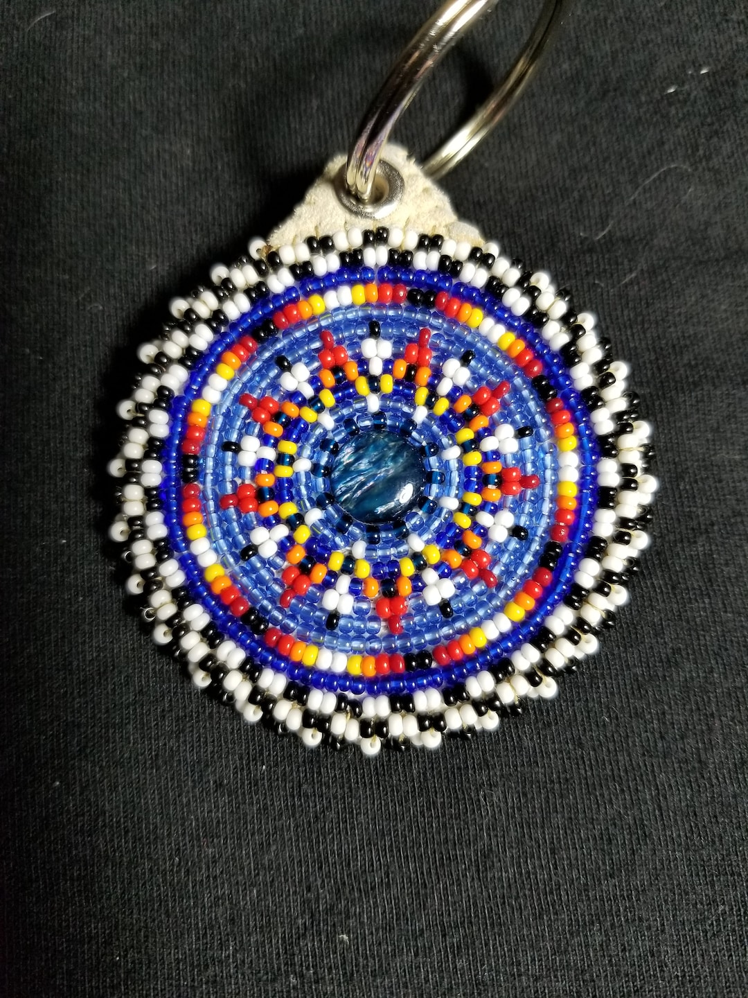 Native American Beaded Keychain by Thomas Harvey an Enrolled Member of ...