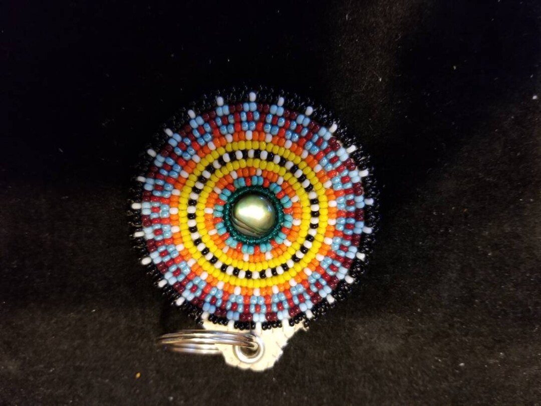 Native American Beaded Keychain Made by Thomas Harvey Enrolled Member ...
