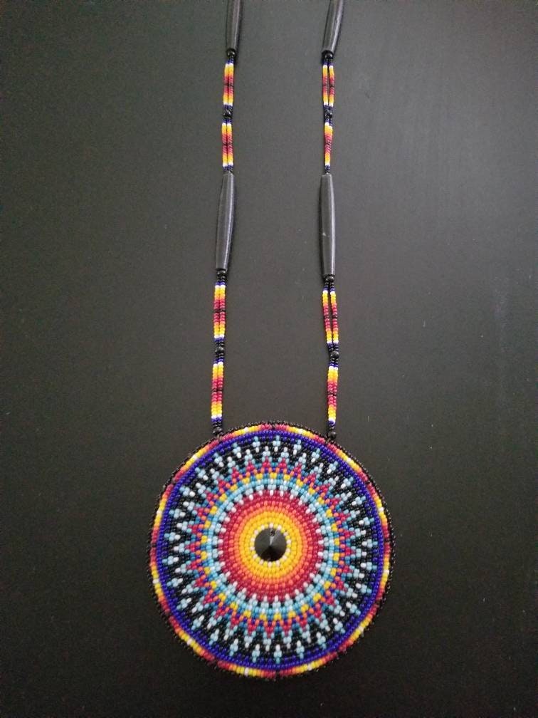 Native American Beaded Medallion Created by Thomas Harvey an - Etsy