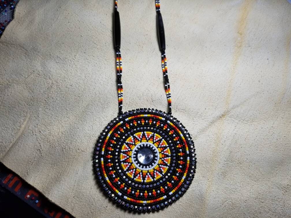 Native American Beaded Medallion Created by Thomas Harvey an - Etsy