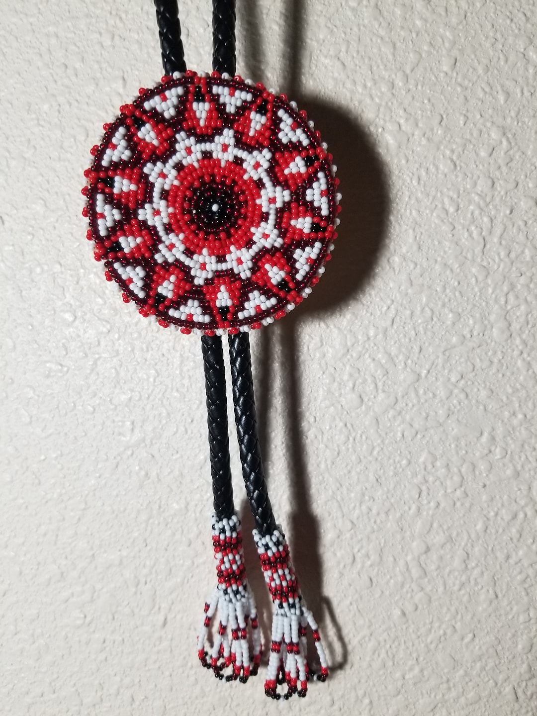 Beaded Bolo Tie Beaded by Thomas Harvey an Enrolled Member of the Ft ...