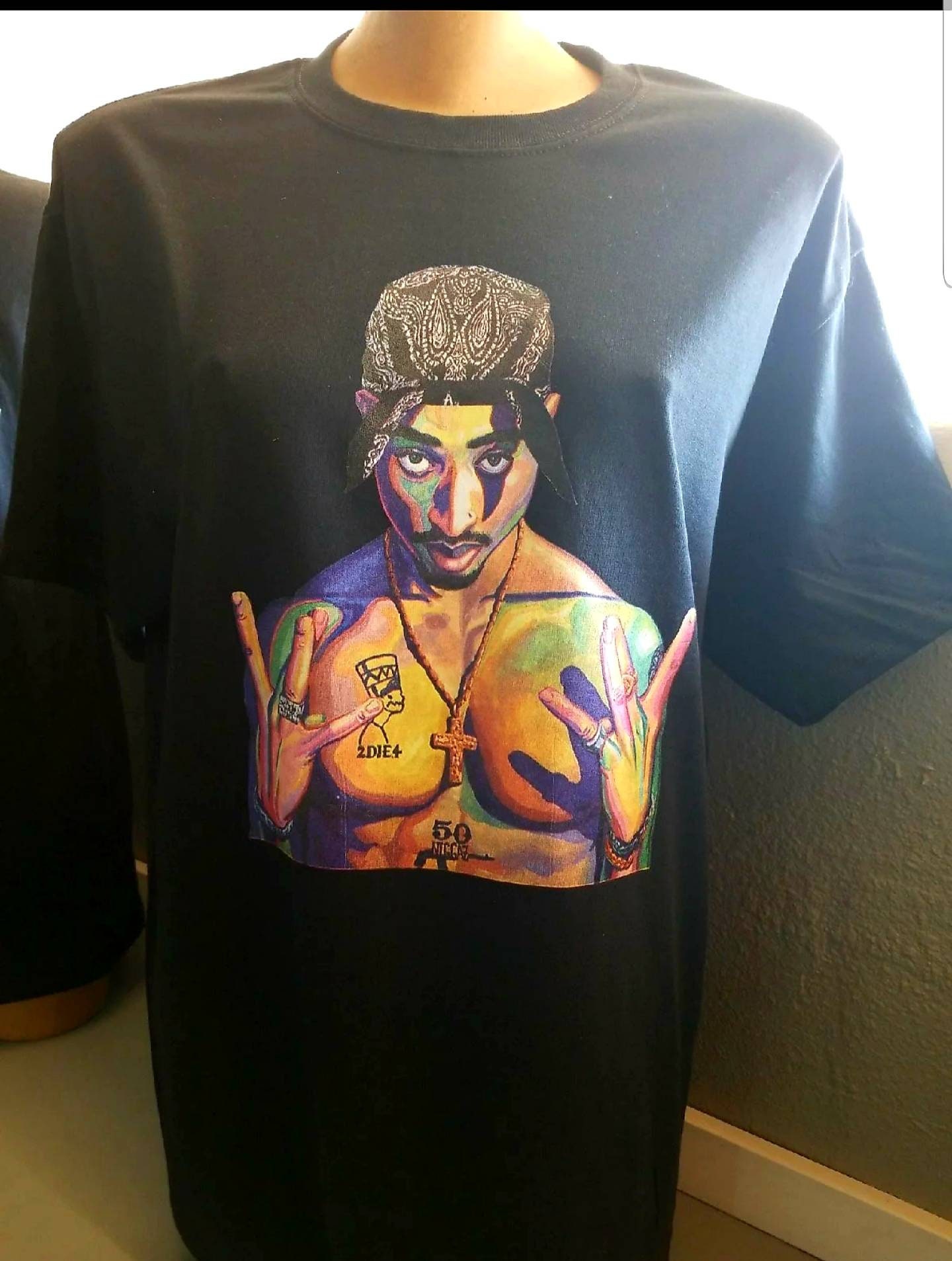 Tupac camiseta gangster clásica Hip Hop Camiseta Rap Vintage estilo ...