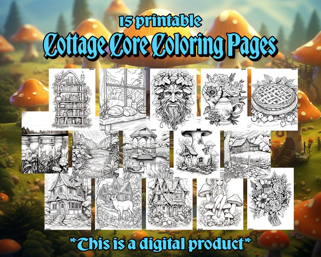 Printable Fantasy Coloring Pages for Kids, 15 Count, Downloadable ...