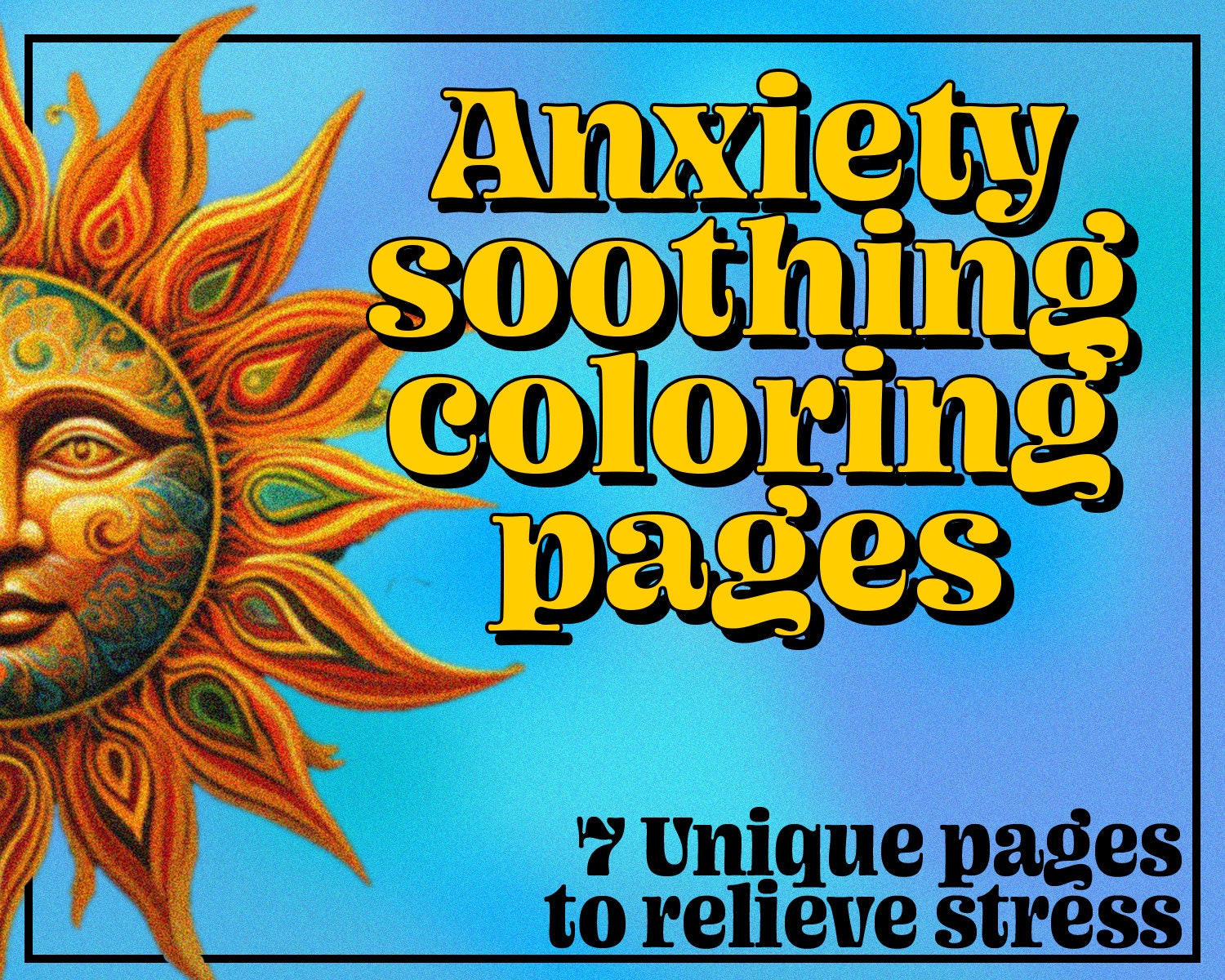 Printable Anxiety Relief Coloring Pages, Calming Stress Relief, 7 Pages ...