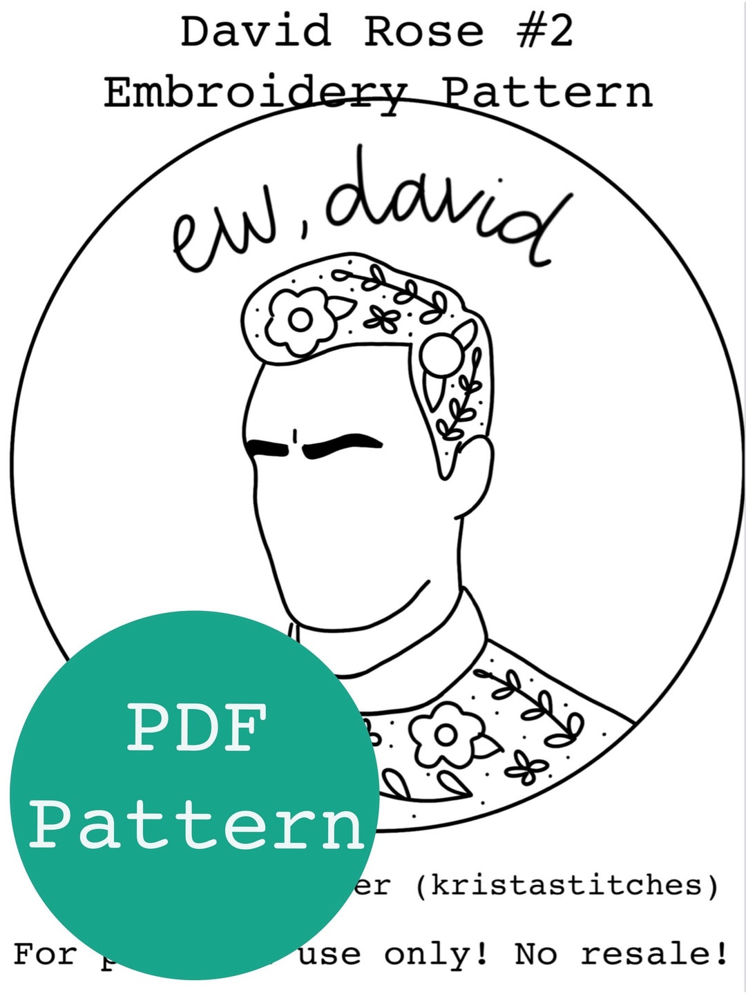 Ew, David Embroidery Pattern - Etsy