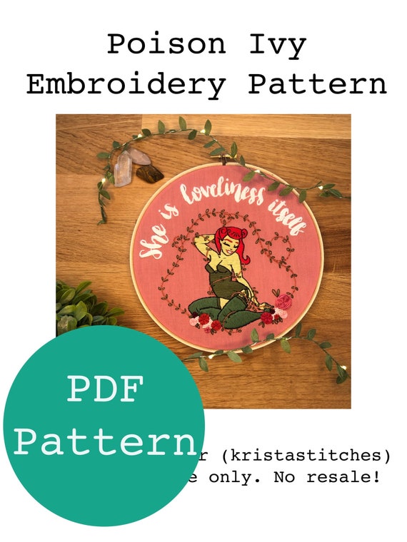 Poison Ivy Embroidery Pattern - Etsy