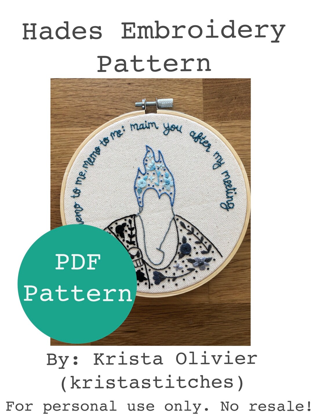 Hades Embroidery Pattern - Etsy