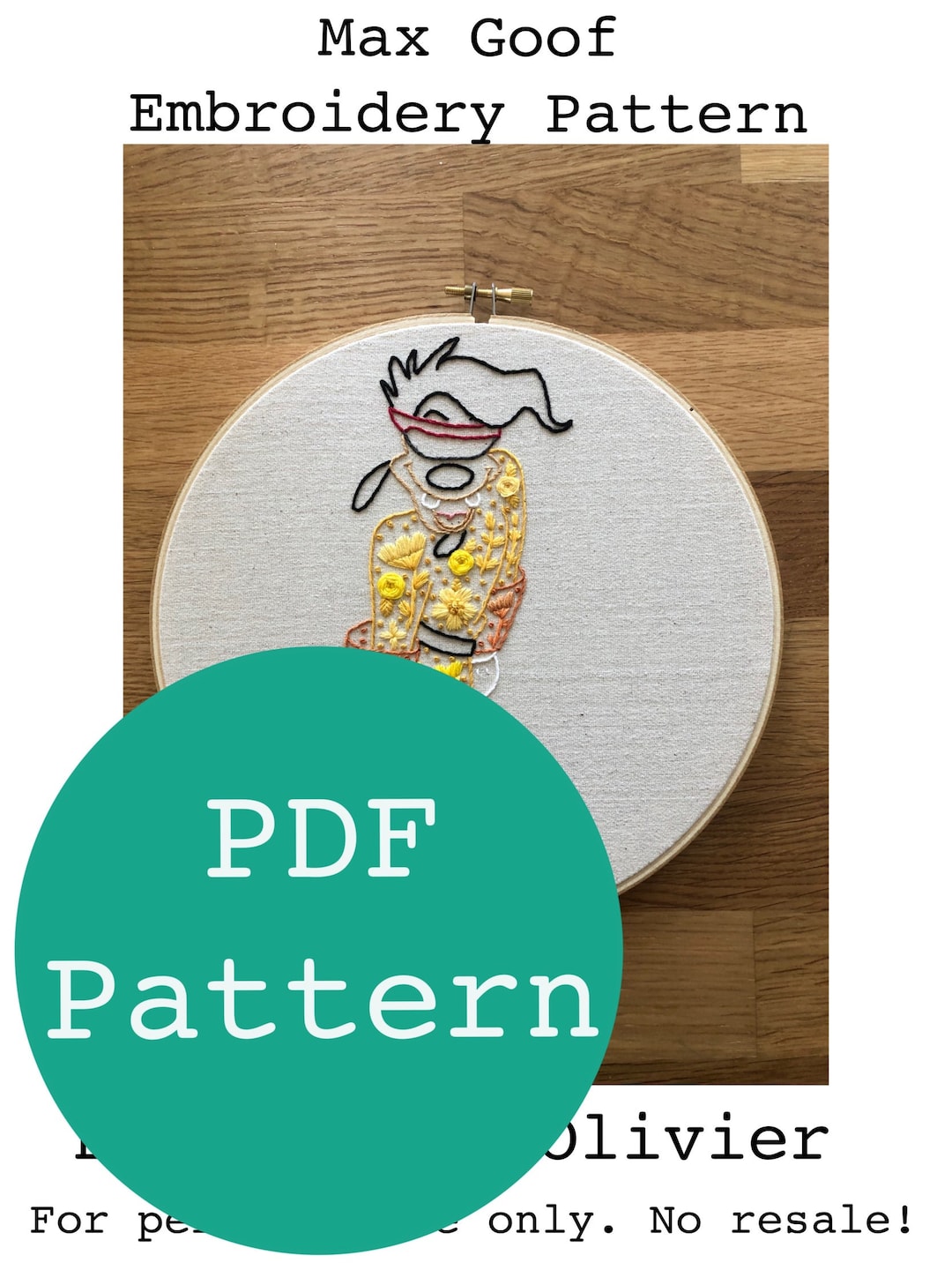 Max Goof Embroidery Pattern - Etsy