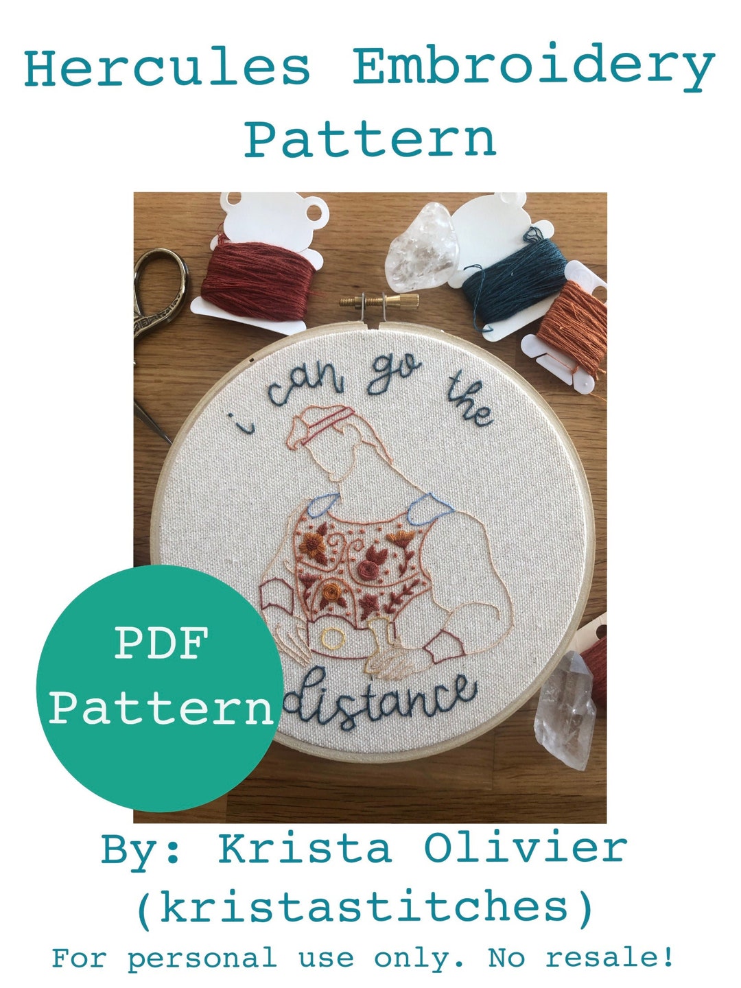 Hercules Embroidery Pattern - Etsy