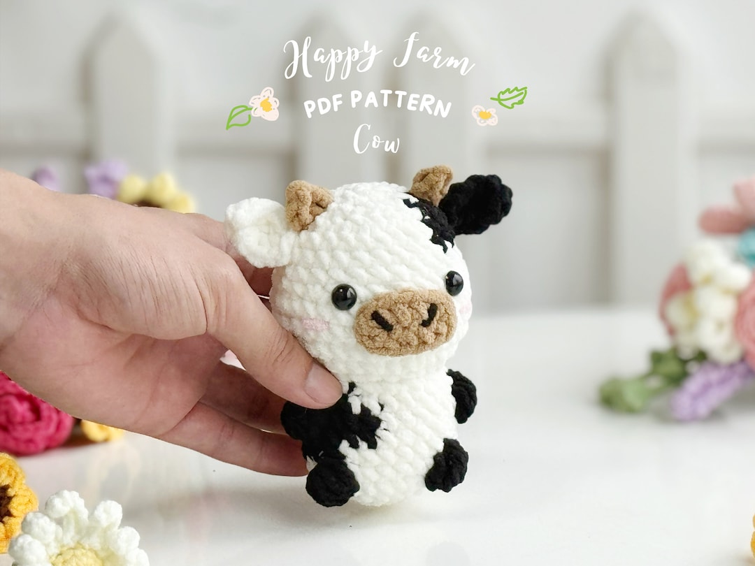 Cow No Sew Crochet Pattern, No Sew Amigurumi Crochet Patterns, Crochet ...