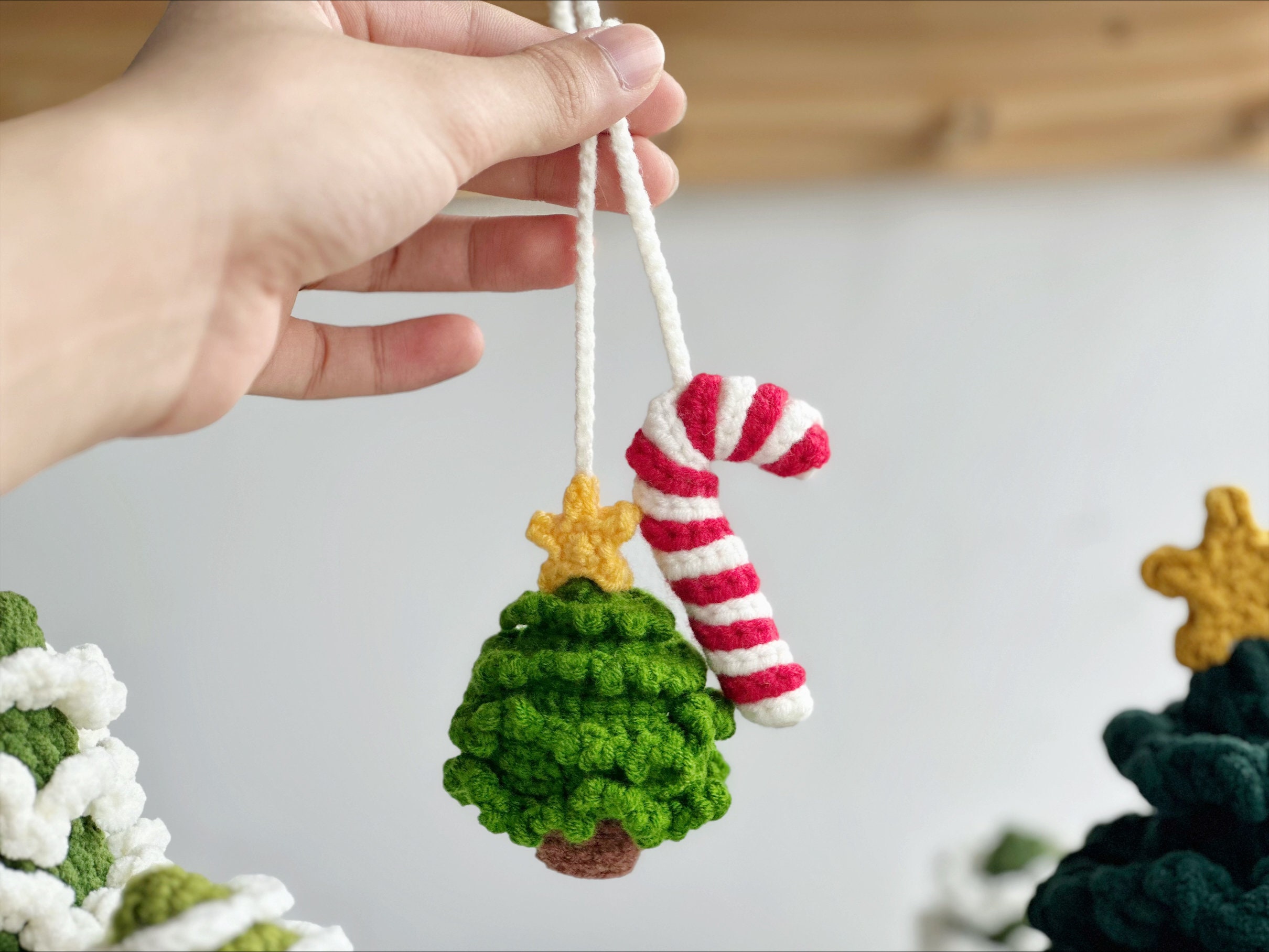 Bundle 5in1 Christmas Ornaments Car Hanging Crochet Pattern, Amigurumi ...