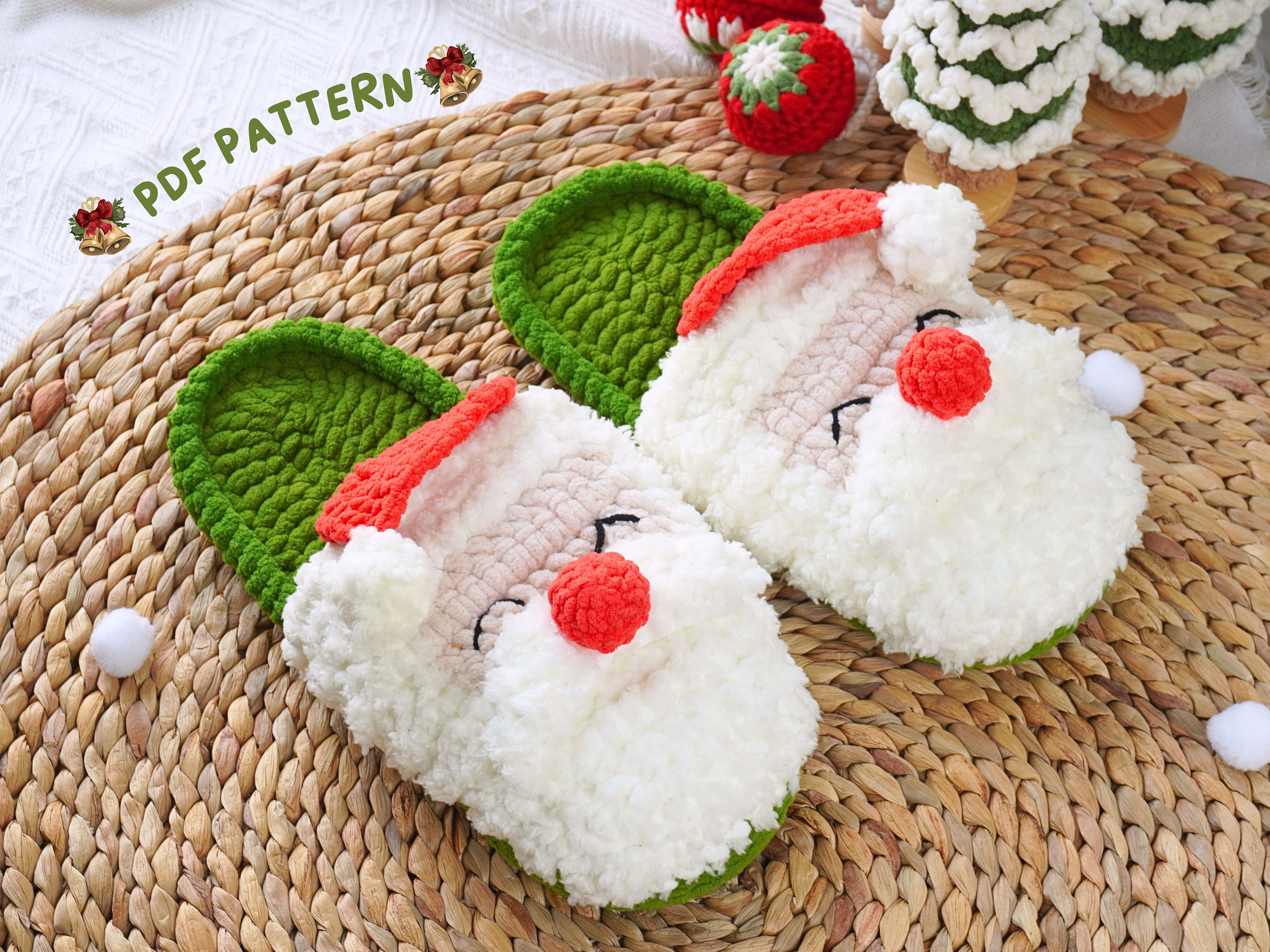 Children Christmas Slippers Crochet Pattern Bundle, Merry Christmas ...