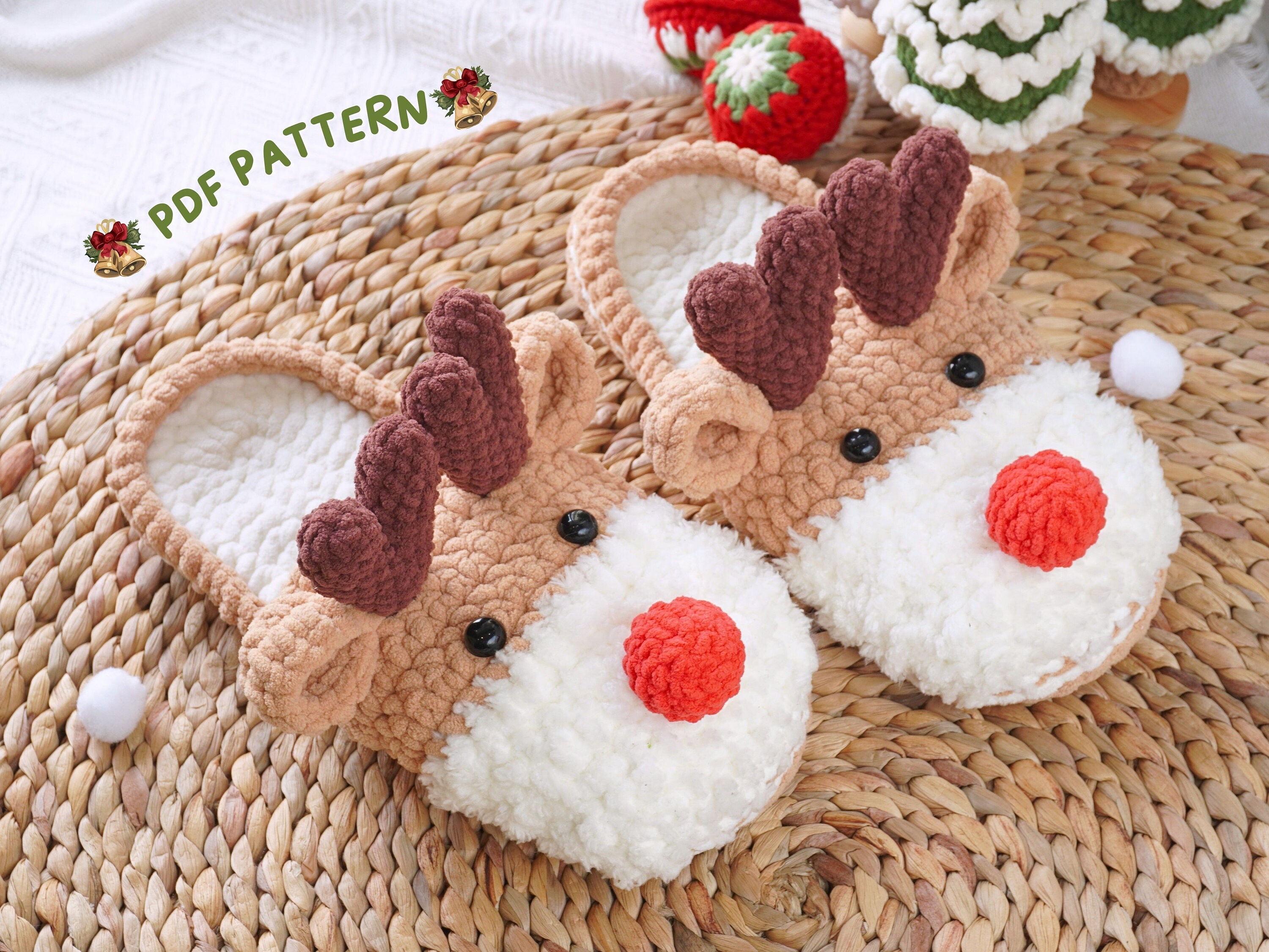 Children Christmas Slippers Crochet Pattern Bundle, Merry Christmas ...