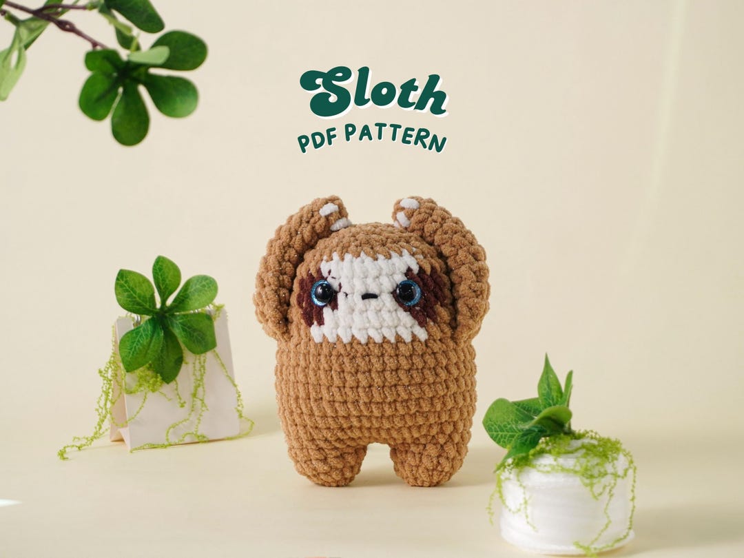 Sloth Crochet Pattern, Low Sew Amigurumi Crochet Patterns, Low Sew ...