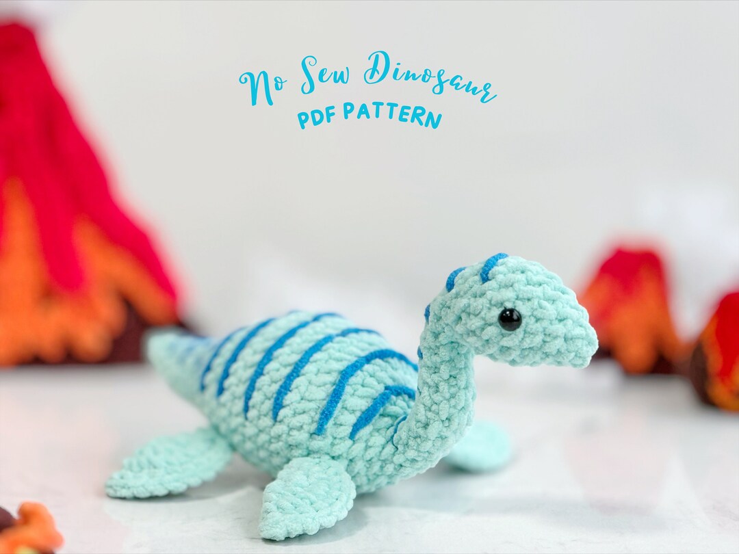 Plesiosaurus No Sew Crochet Pattern, Dinosaur No Sew Pattern, No Sew ...