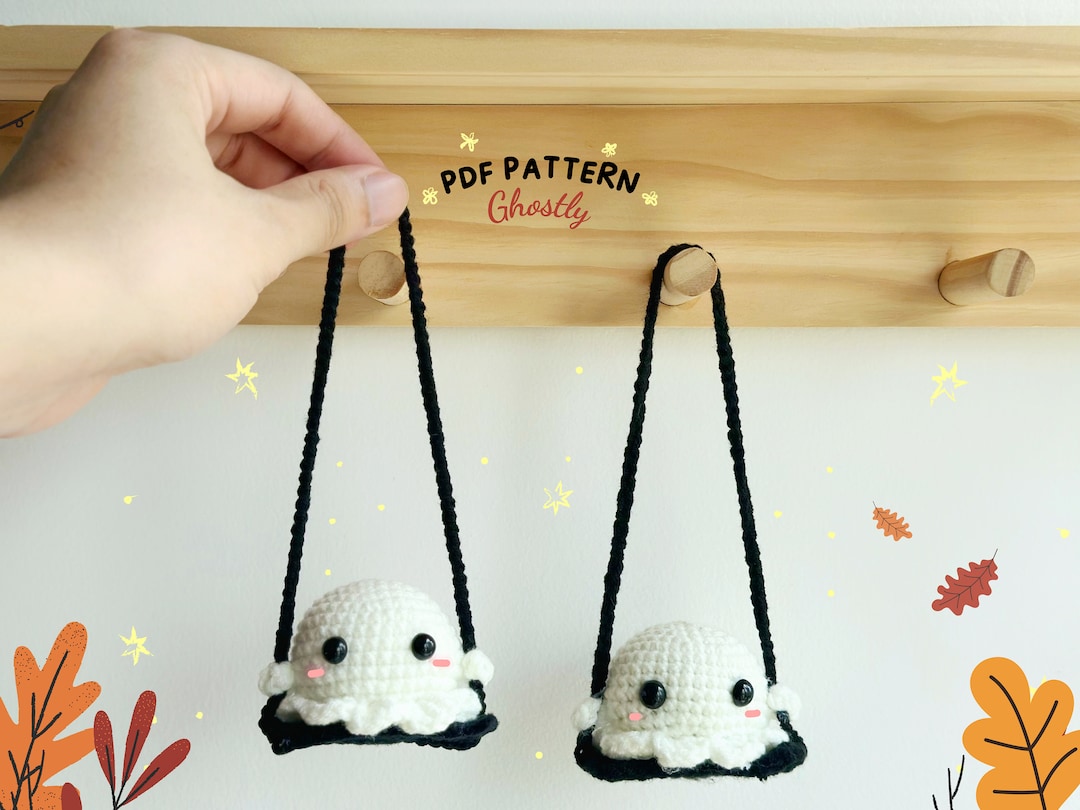 Ghost Sit on Swing Crochet Pattern, Ghost Crochet Pattern, Halloween ...