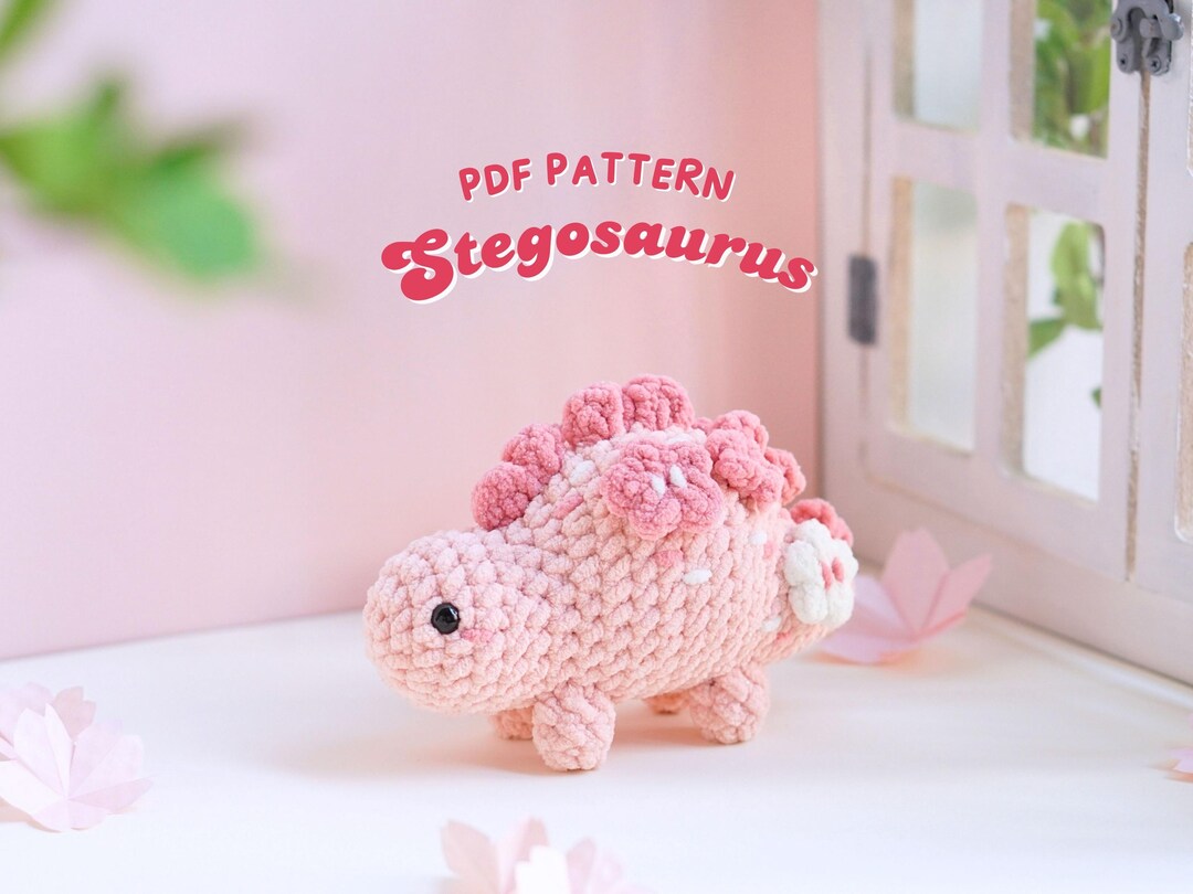 Valentine Stegosaurus Crochet Pattern, Dinosaur Crochet Pattern ...