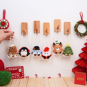 Swinging Holiday Squad Crochet Patterns, Christmas Car Hanging Crochet ...