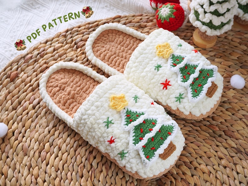 Children Christmas Slippers Crochet Pattern Bundle, Merry Christmas ...
