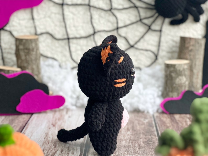 Black Cat Halloween Crochet Pattern Halloween Cat Decor - Etsy