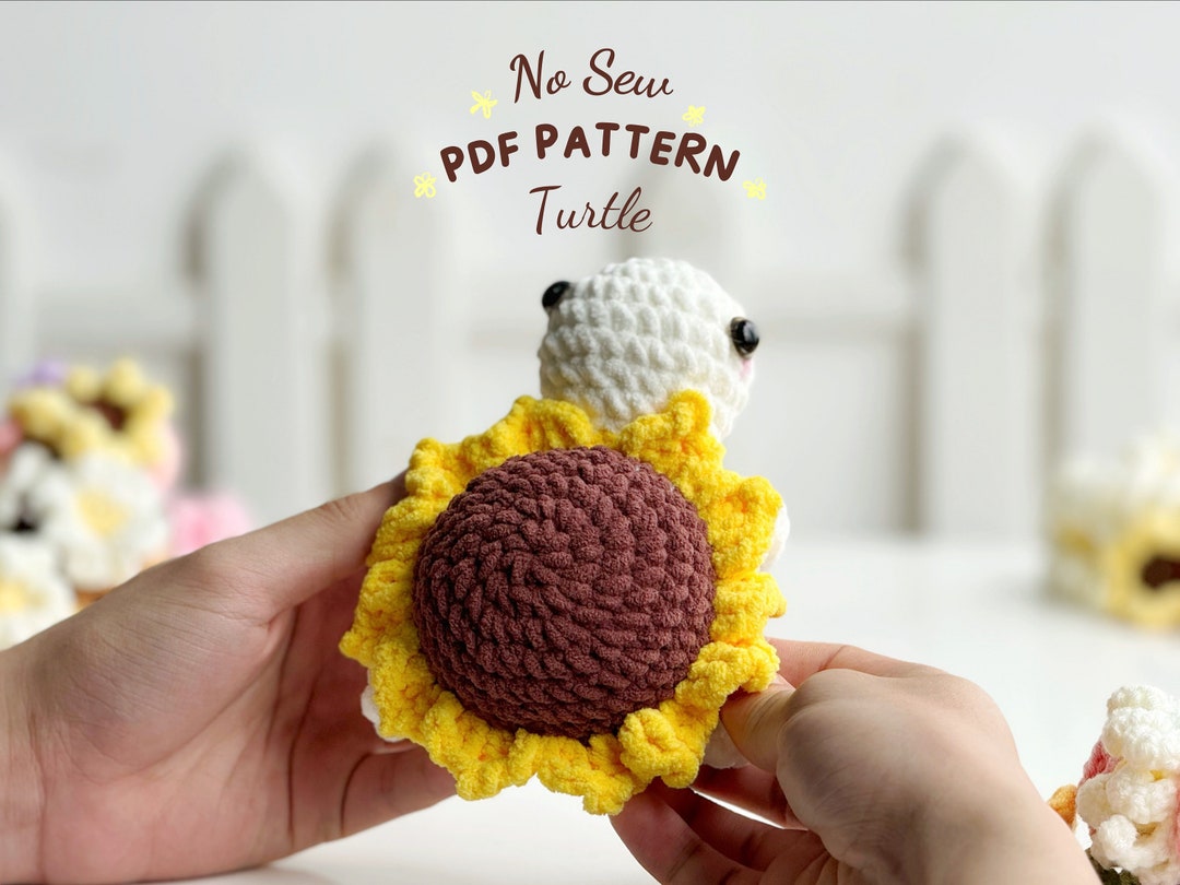 Sunflower Turtle No Sew Crochet Pattern, No Sew Amigurumi Crochet ...