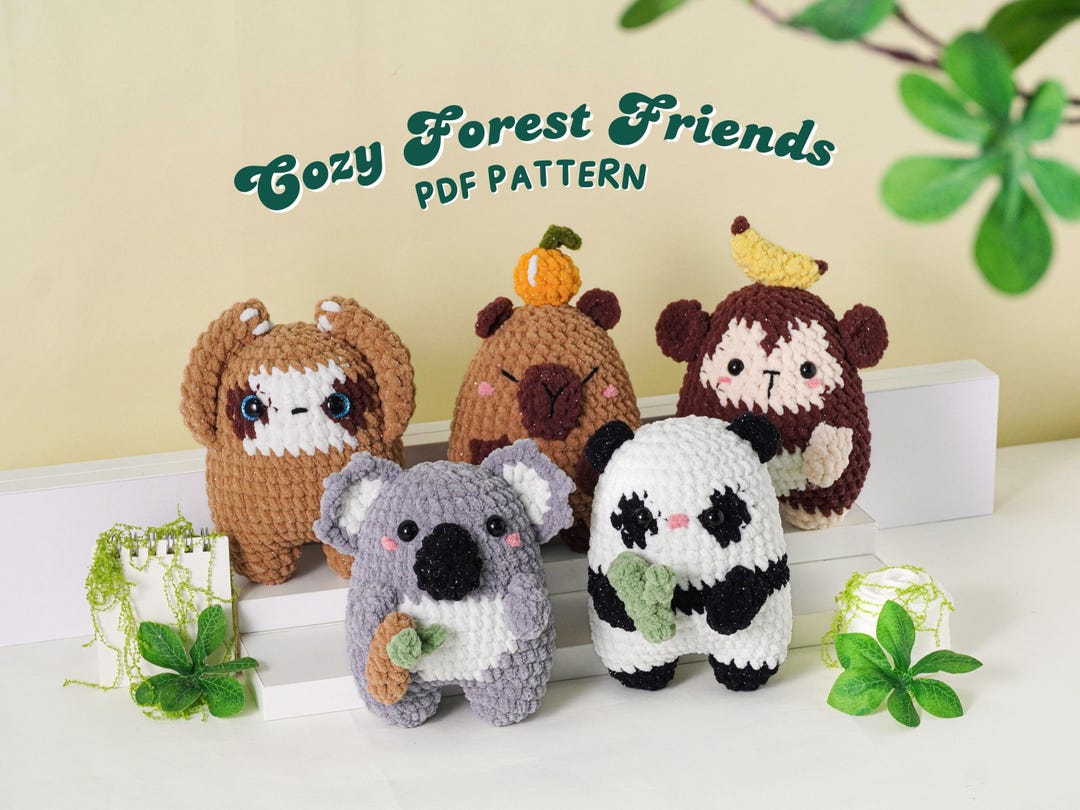 Cozy Forest Friends Crochet Patterns Bundle | Monkey Pattern, Sloth ...